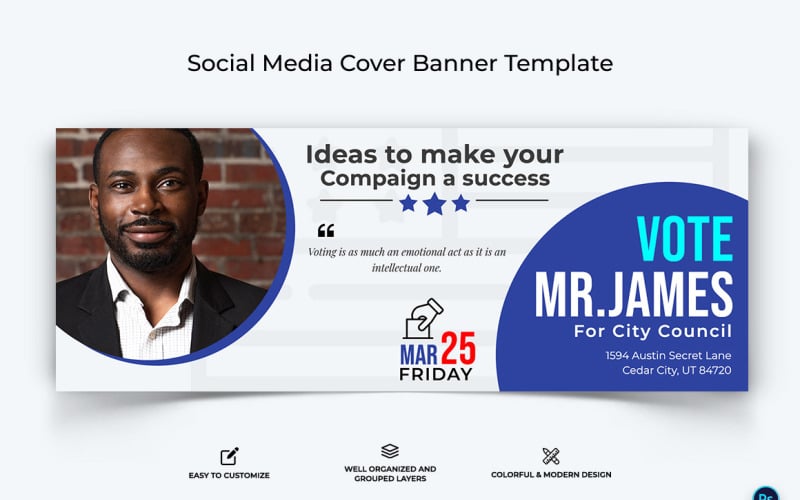 Political Campaign Facebook Cover Banner Design Template-01