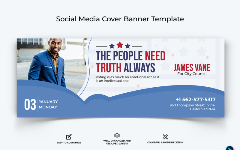 Political Campaign Facebook Cover Banner Design Template-07