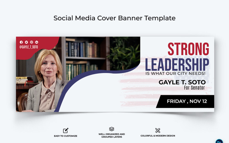 Political Campaign Facebook Cover Banner Design Template-09