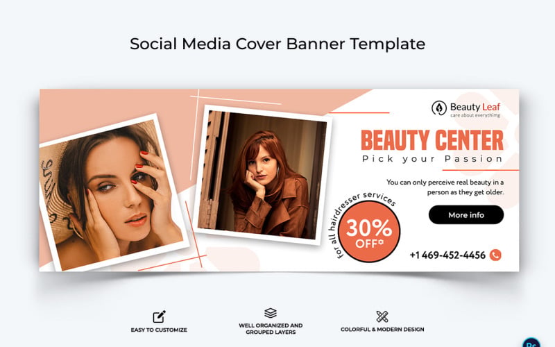 Spa and Salon Facebook Cover Banner Design Template-25