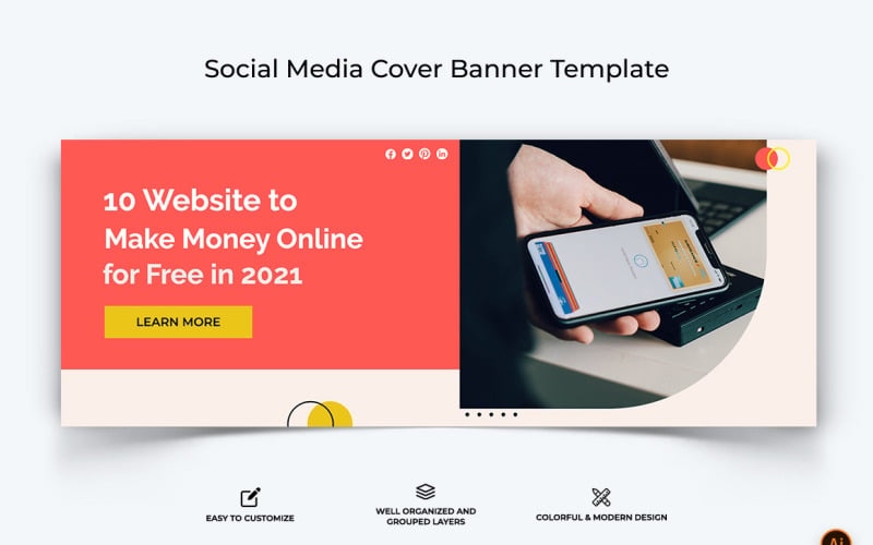 Online Money Earnings Facebook Cover Banner Design-07