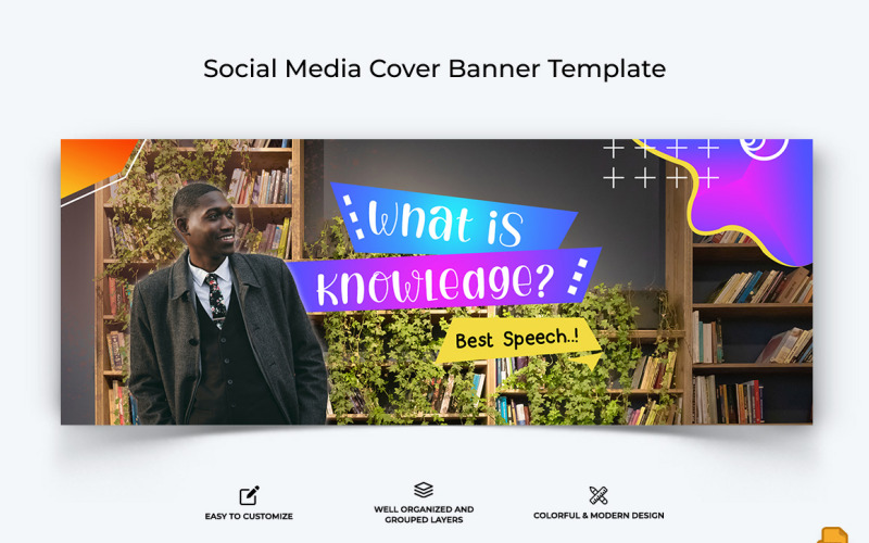Education Facebook Cover Banner Design-001 - TemplateMonster