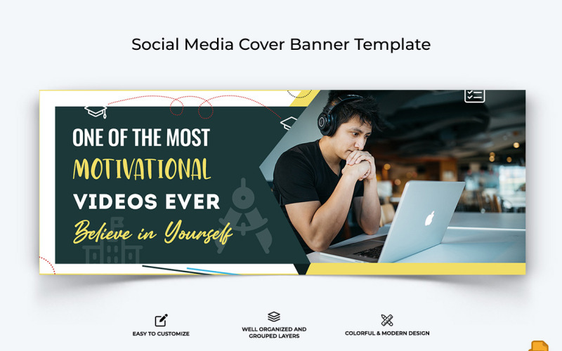 Education Facebook Cover Banner Design-005 - TemplateMonster