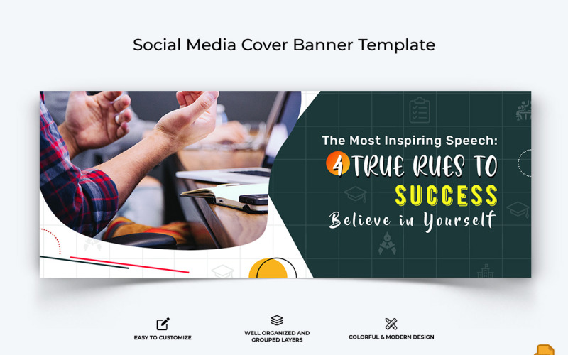 Education Facebook Cover Banner Design-006 - TemplateMonster