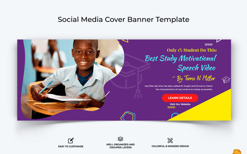 Education Facebook Cover Banner Design-014 - TemplateMonster