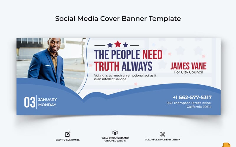 Political Campaign Facebook Cover Banner Design-007