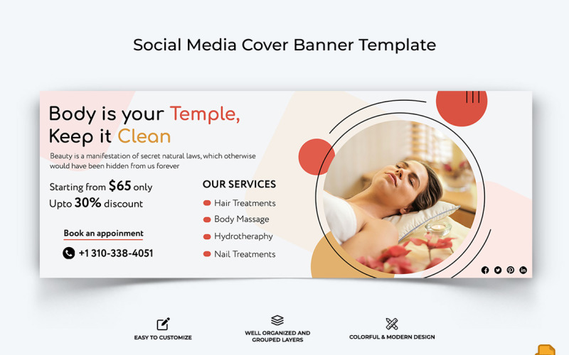 Spa and Salon Facebook Cover Banner Design-023