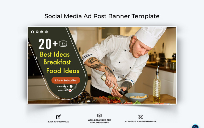 Chef Facebook Ad Banner Design Template-07 - TemplateMonster
