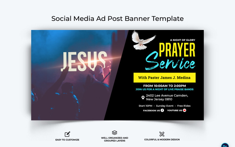 Church Facebook Ad Banner Design Template-18