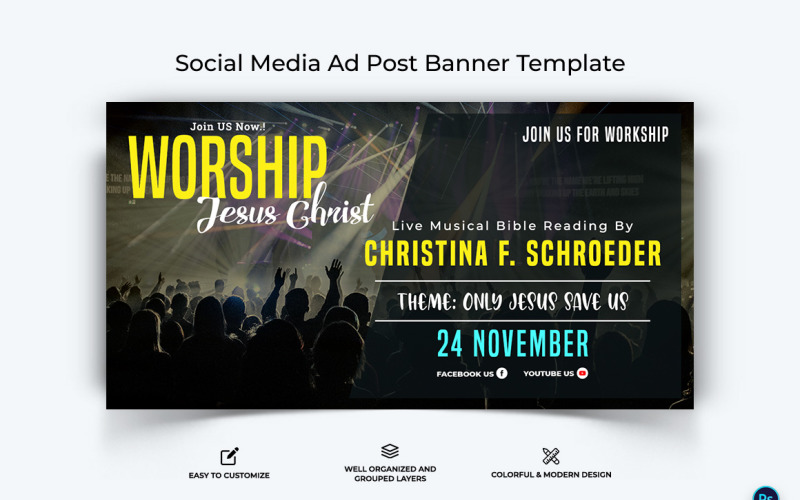 Church Facebook Ad Banner Design Template-22