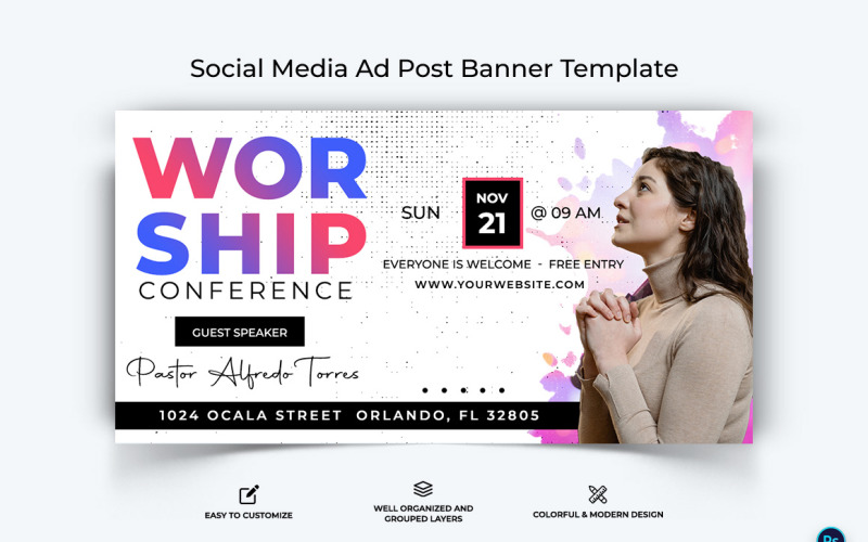 Church Facebook Ad Banner Design Template-40