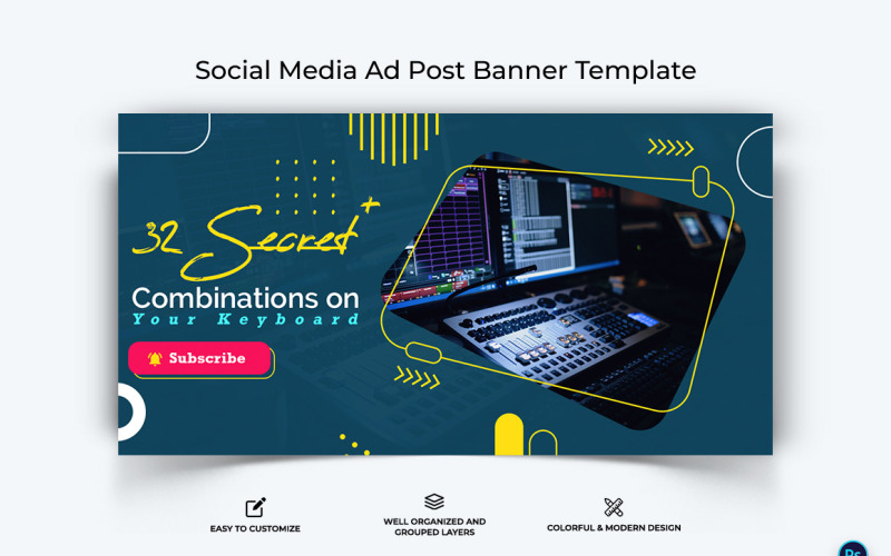 Computer Tricks and Hacking Facebook Ad Banner Design Template-03