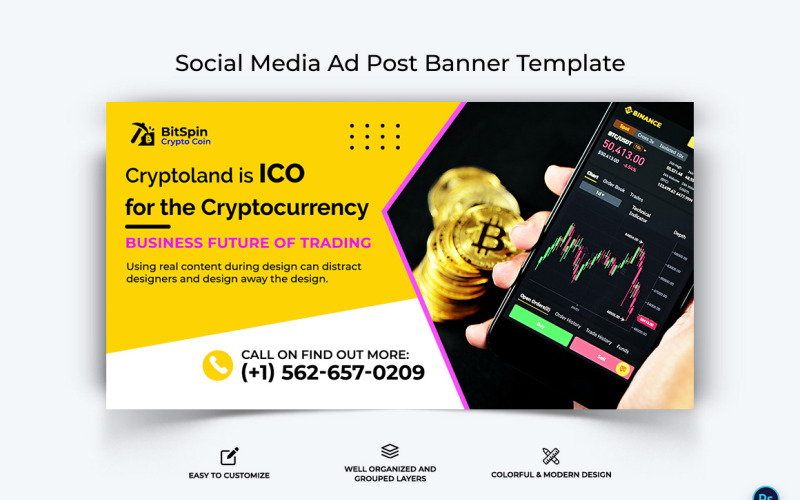 Crypto Currency Facebook Ad Banner Template-17
