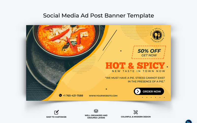 Food and Restaurant Facebook Ad Banner Design Template-41