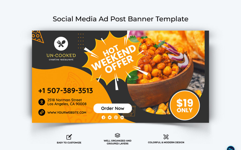 Food and Restaurant Facebook Ad Banner Design Template-49
