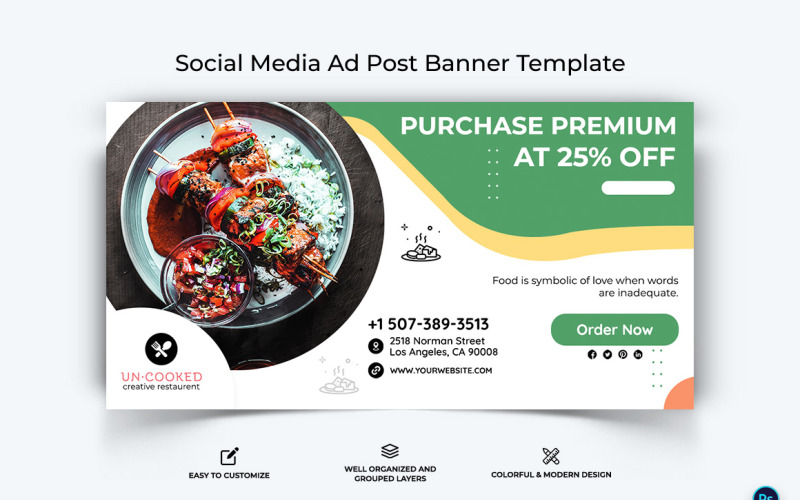 Food and Restaurant Facebook Ad Banner Design Template-51