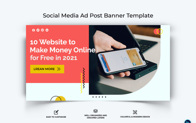 Online Money Earnings Facebook Ad Banner Design Template-07