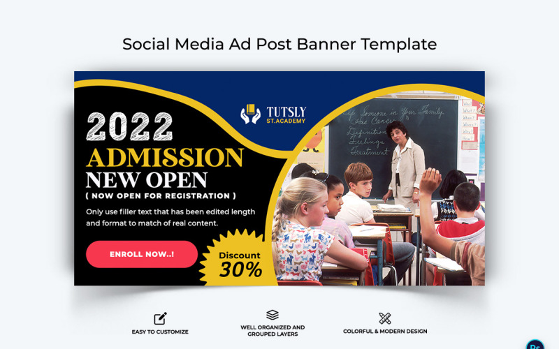 School Admissions Facebook Ad Banner Design Template-02