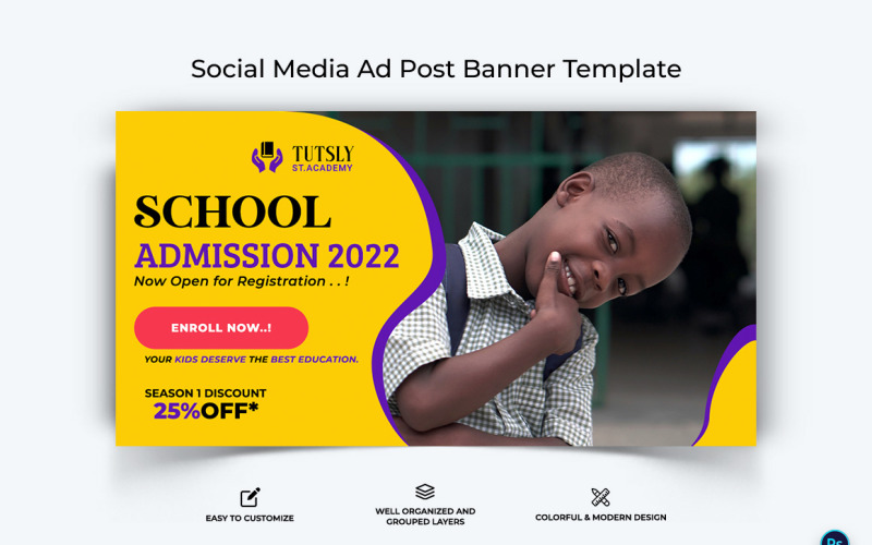 School Admissions Facebook Ad Banner Design Template-04