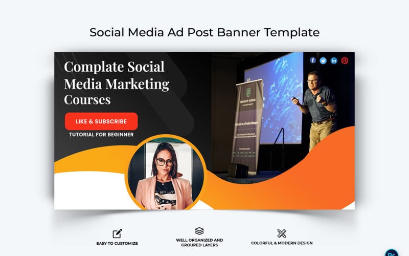 Social Media Workshop Facebook Ad Banner Design Template-12