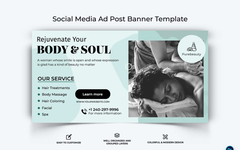 Spa Salon Facebook Ad Banner Design Template-11