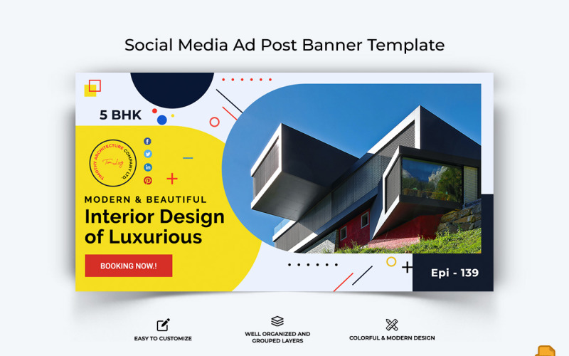 Architecture Facebook Ad Banner Design-003 - TemplateMonster