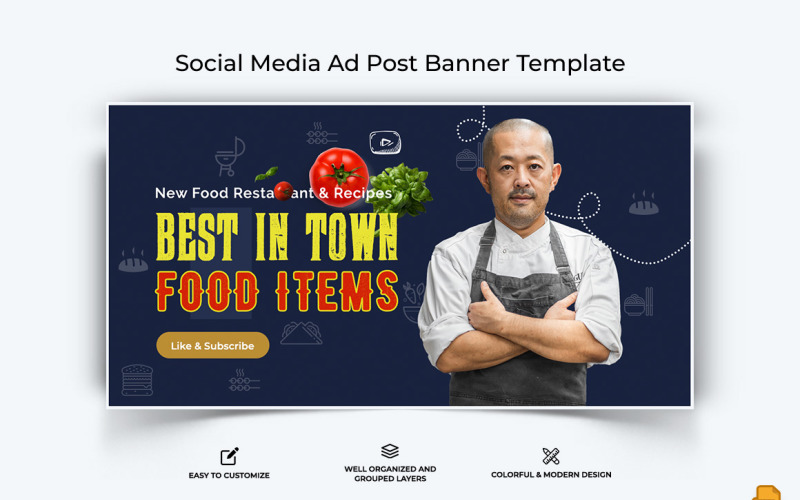 Chef Cooking Facebook Ad Banner Design-005 - TemplateMonster