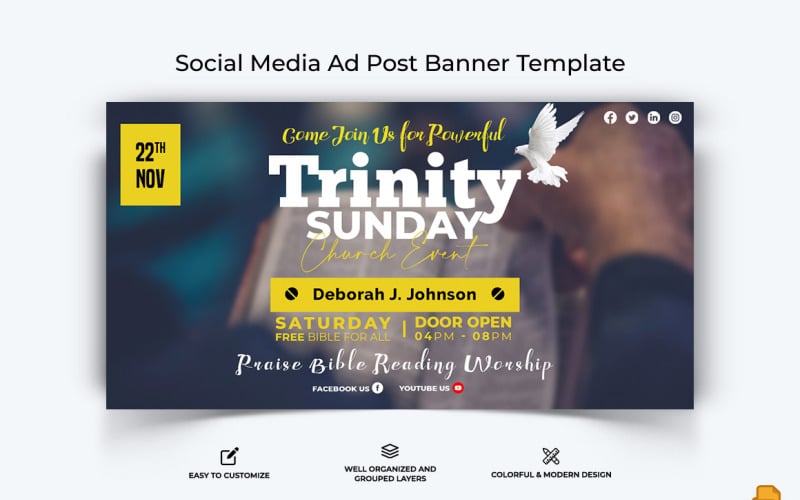 Church Speech Facebook Ad Banner Design-012 - TemplateMonster