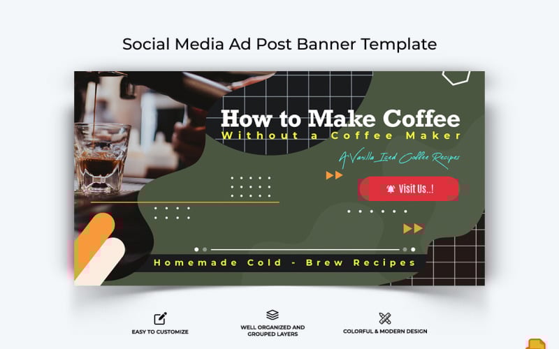 Coffee Making Facebook Ad Banner Design-009 - TemplateMonster