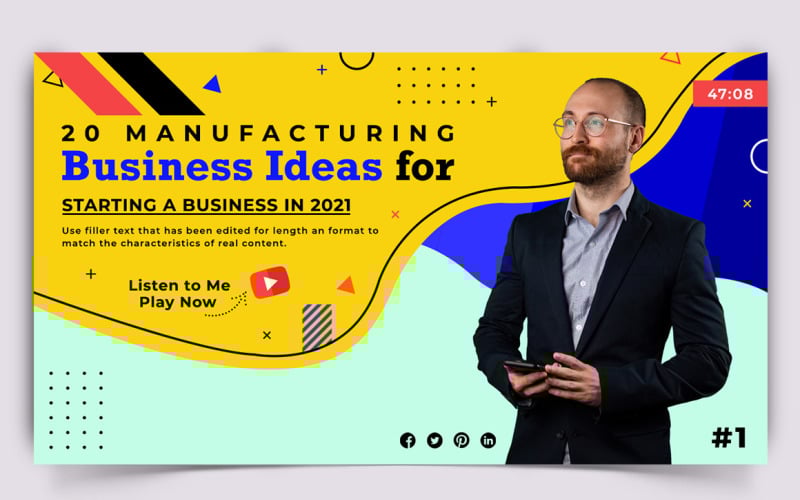 Business Service YouTube Thumbnail Design Template-11