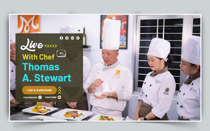 Chef Cooking YouTube Thumbnail Design Template-09