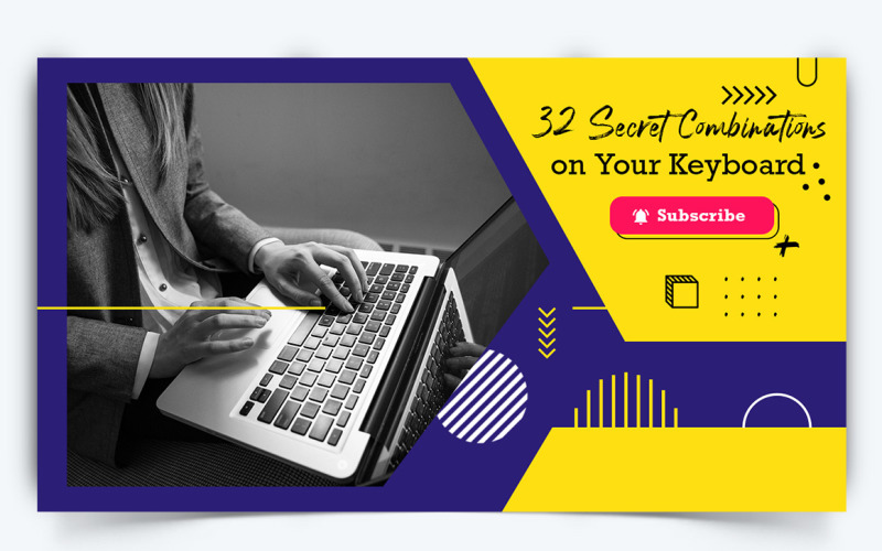 Computer Tricks and Hacking YouTube Thumbnail Design Template-07
