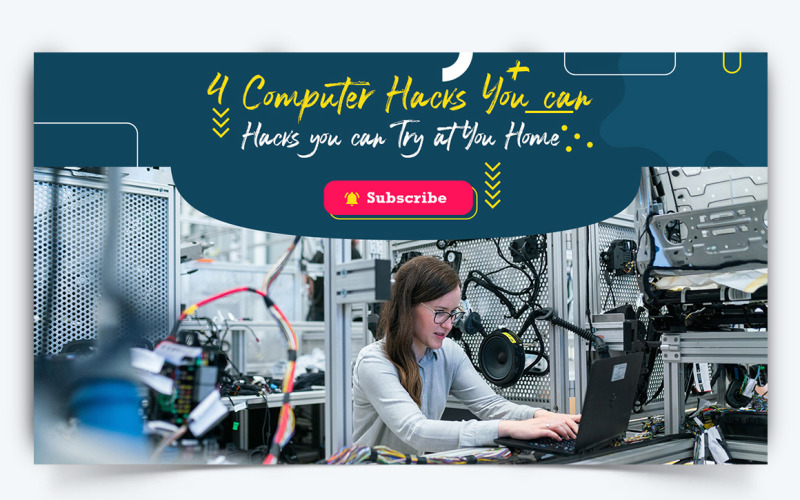 Computer Tricks and Hacking YouTube Thumbnail Design Template-09