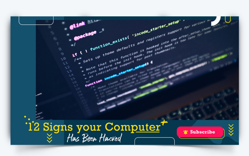 Computer Tricks and Hacking YouTube Thumbnail Design Template-10