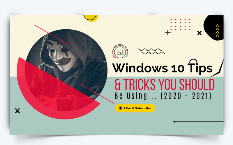Computer Tricks and Hacking YouTube Thumbnail Design Template-12
