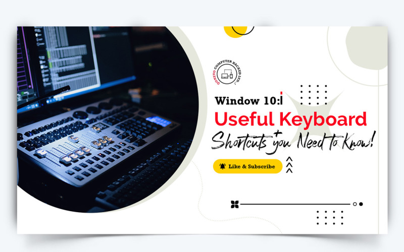 Computer Tricks and Hacking YouTube Thumbnail Design Template-17