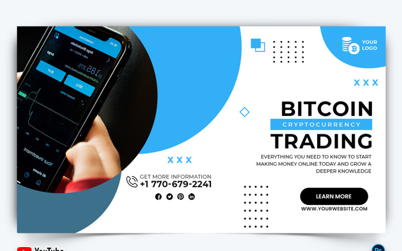 Cryptocurrency YouTube Thumbnail Design Template-23