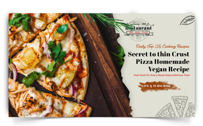 Food and Restaurant YouTube Thumbnail Design Template-02