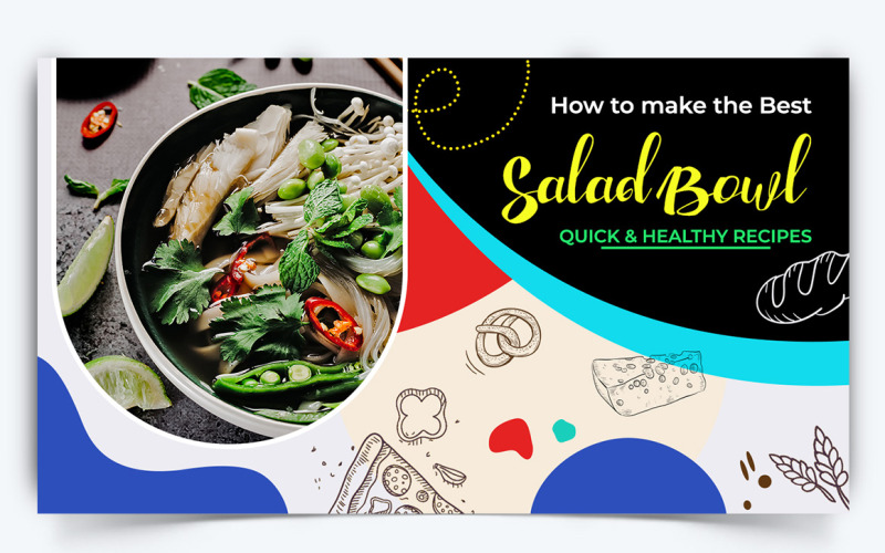 Food and Restaurant YouTube Thumbnail Design Template-27
