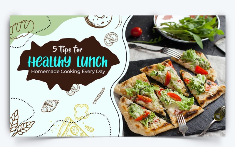 Food and Restaurant YouTube Thumbnail Design Template-28