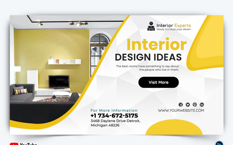 Interior Minimal YouTube Thumbnail Design Template-21