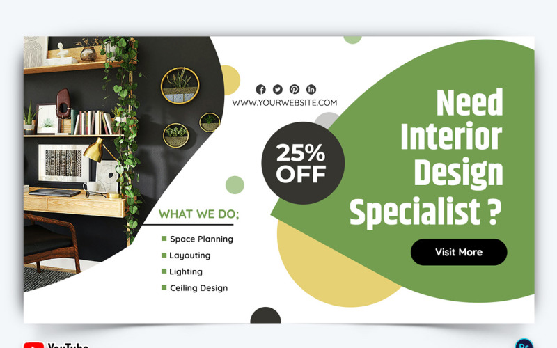 Interior Minimal YouTube Thumbnail Design Template-24