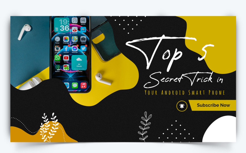 Mobile Tips Tricks YouTube Thumbnail Design Template-01