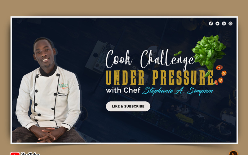 Chef Cooking YouTube Thumbnail Design -02 - TemplateMonster