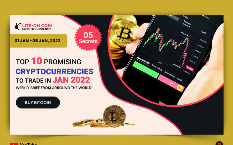 Cryptocurrency YouTube Thumbnail Design -01 - TemplateMonster