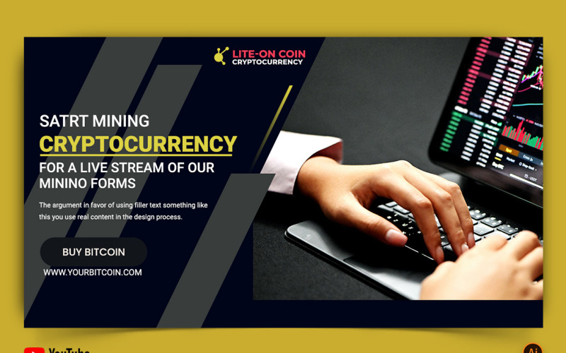 Cryptocurrency YouTube Thumbnail Design -04 - TemplateMonster