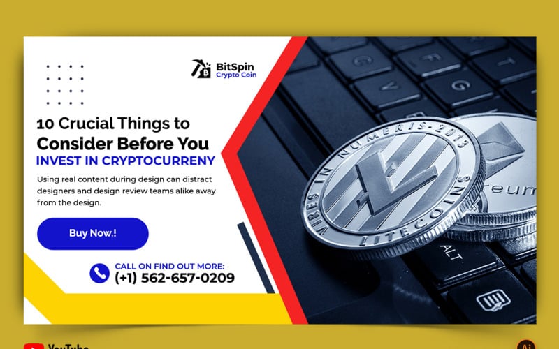 Cryptocurrency YouTube Thumbnail Design -12 - TemplateMonster