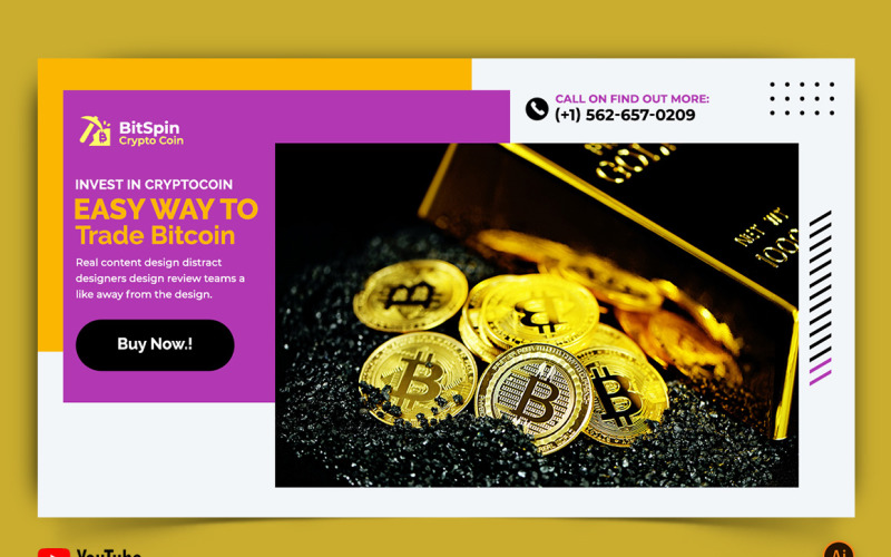 Cryptocurrency YouTube Thumbnail Design -15 - TemplateMonster