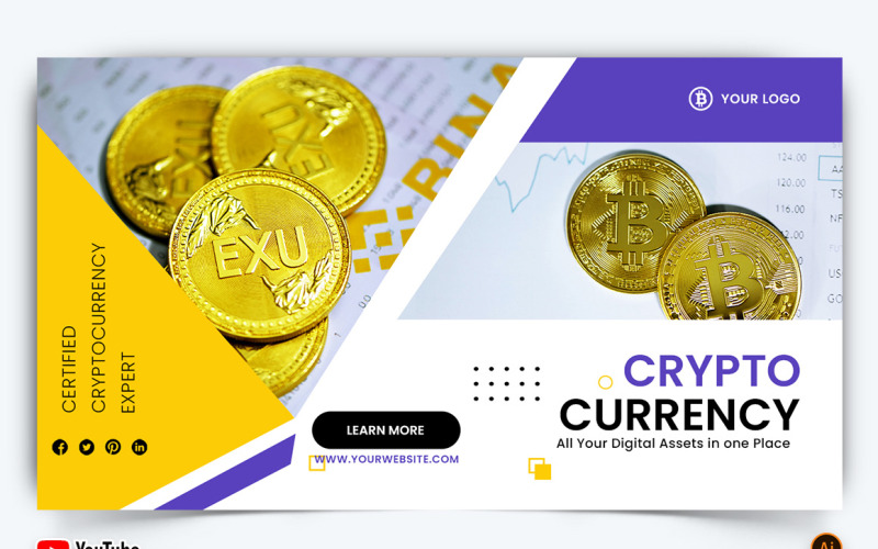 Cryptocurrency YouTube Thumbnail Design -22 - TemplateMonster