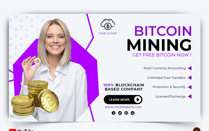 Cryptocurrency YouTube Thumbnail Design -35 - TemplateMonster